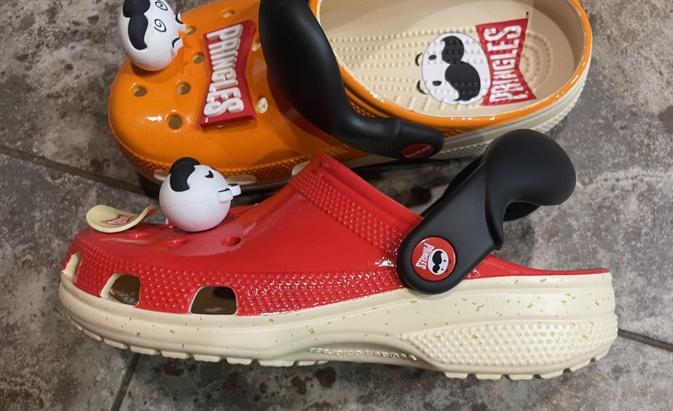 Crocs Pringle Potato Chips X Classic Clog Fun Mismatched w/Jibbitz Size ...