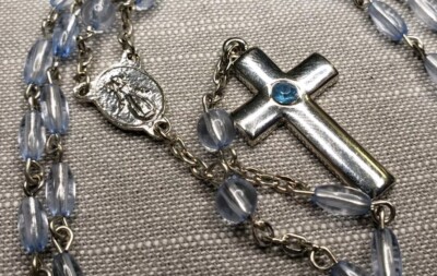 Vintage Rosary Blue Beads Christian A1 | eBay