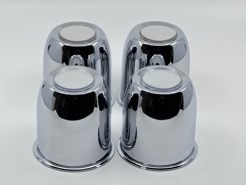 4 Steel Push Through Chrome Center Caps For 3.18" Rims Center Bore with ...