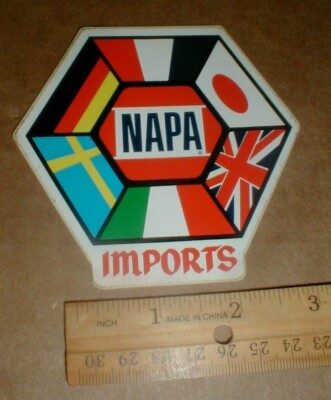 VTG 1970s NAPA Imports Automotive Parts Original Racing Decal Sticker ...