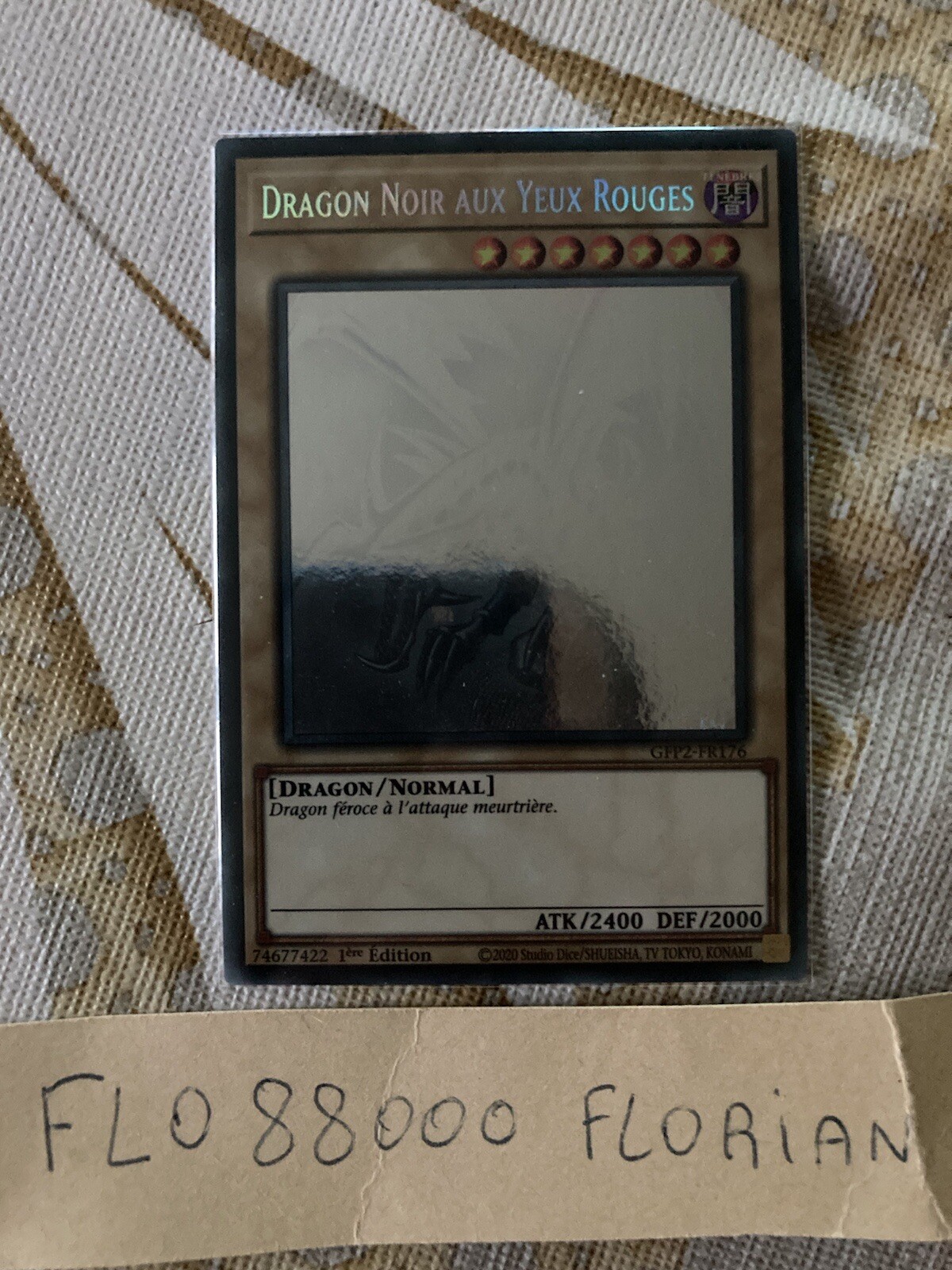 Yu-Gi-Oh! Dragon Noir aux Yeux Rouges GFP2 FR176 GHOST | eBay