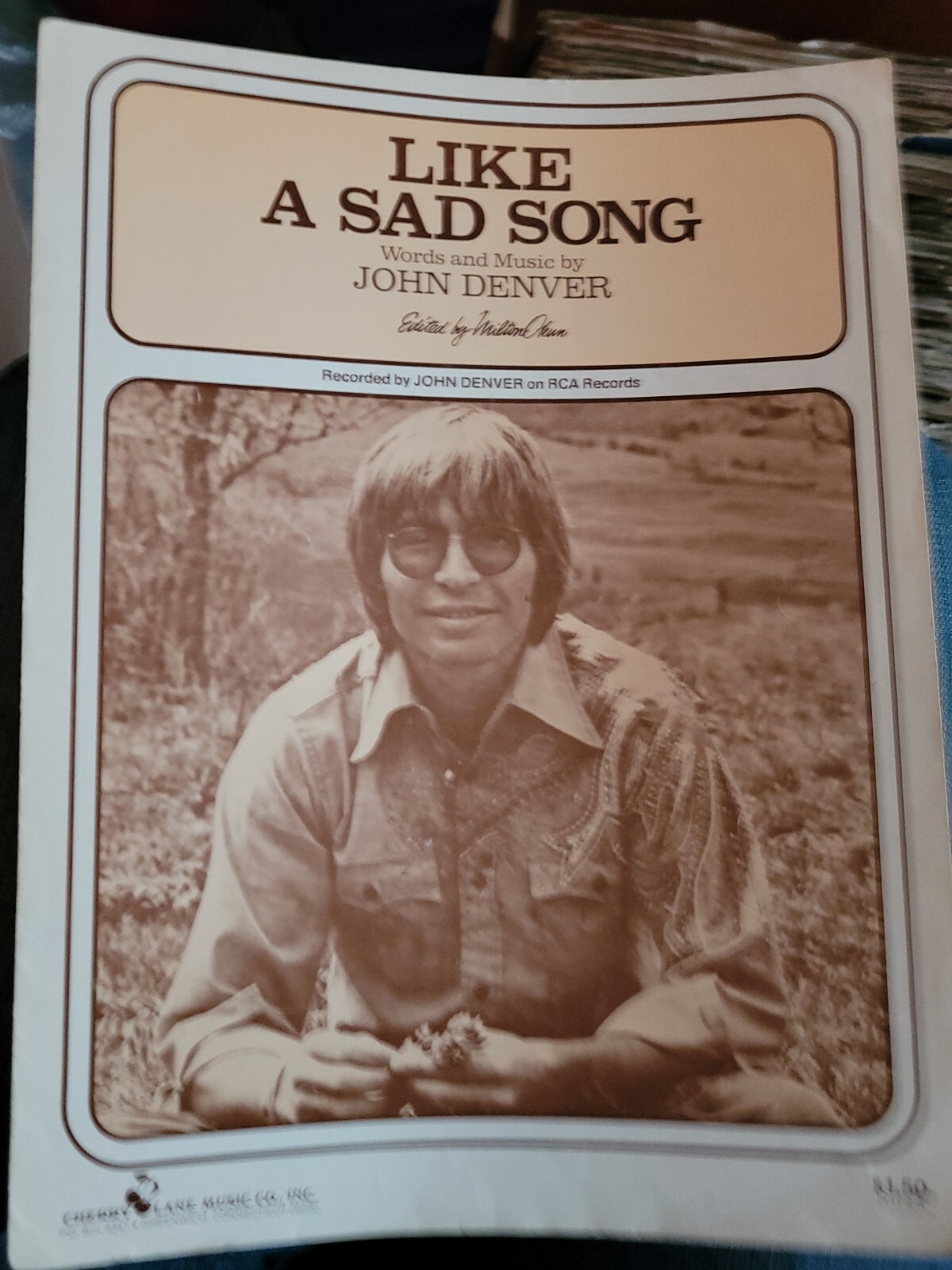 1976 John Denver Like A Sad Song Sheet Music RCA Records Cherry Lane ...