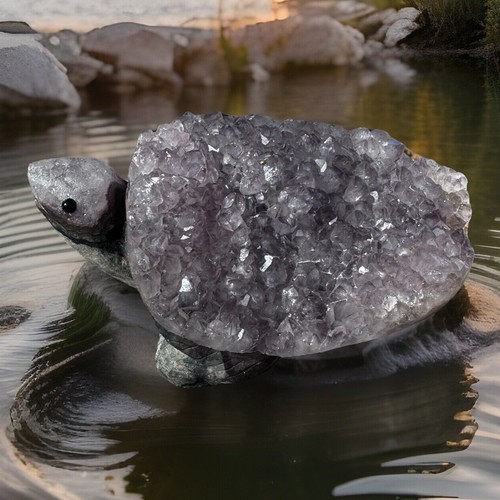 Natural amethyst clusters handmade Tortoise products Reiki healing ...