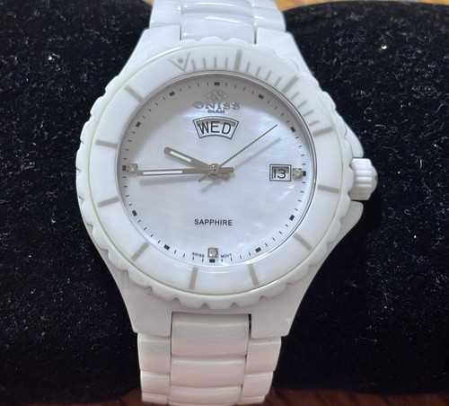 Women’s Oniss White Ceramic Quartz Watch Runs 7.5 Inches | eBay