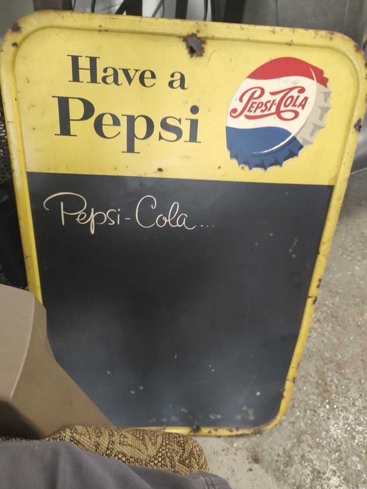 Vintage 50s Pepsi Chalkboard Menu Board Metal Advertising Sign | eBay