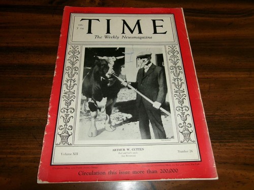 1928 DECEMBER 10, ARTHUR CUTTEN BUSINESSMAN WALL STREET SPECULATOR TIME ...