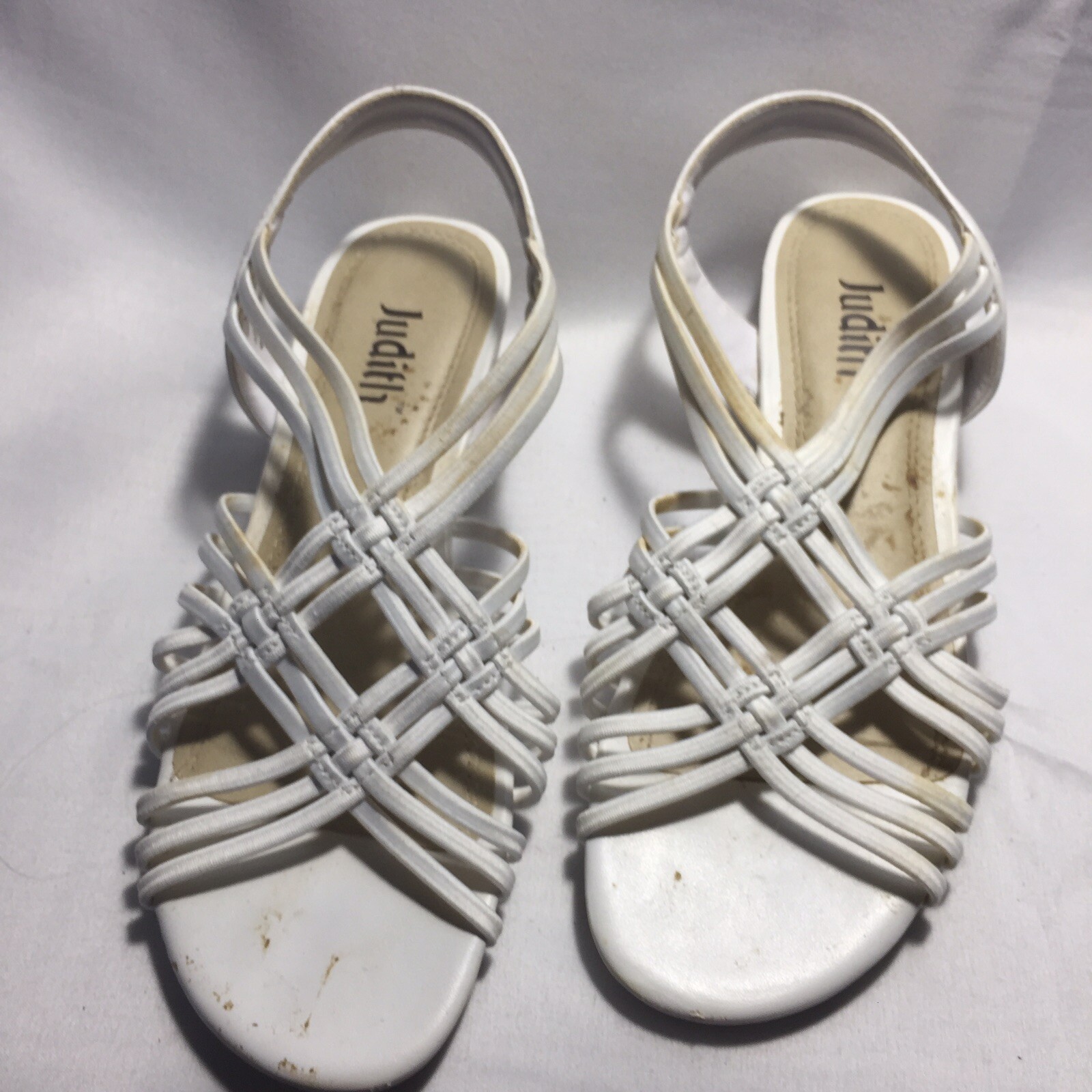 Womens Judith White Sandals Size 6 1/2 Medium | eBay