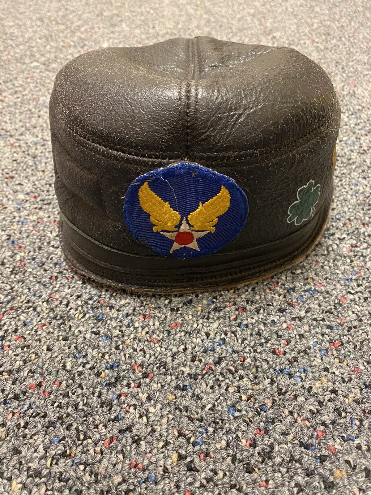 US WW2 USAAF Air Corps B2 Shearling Leather Flight Hat Cap REPRODUCTION ...