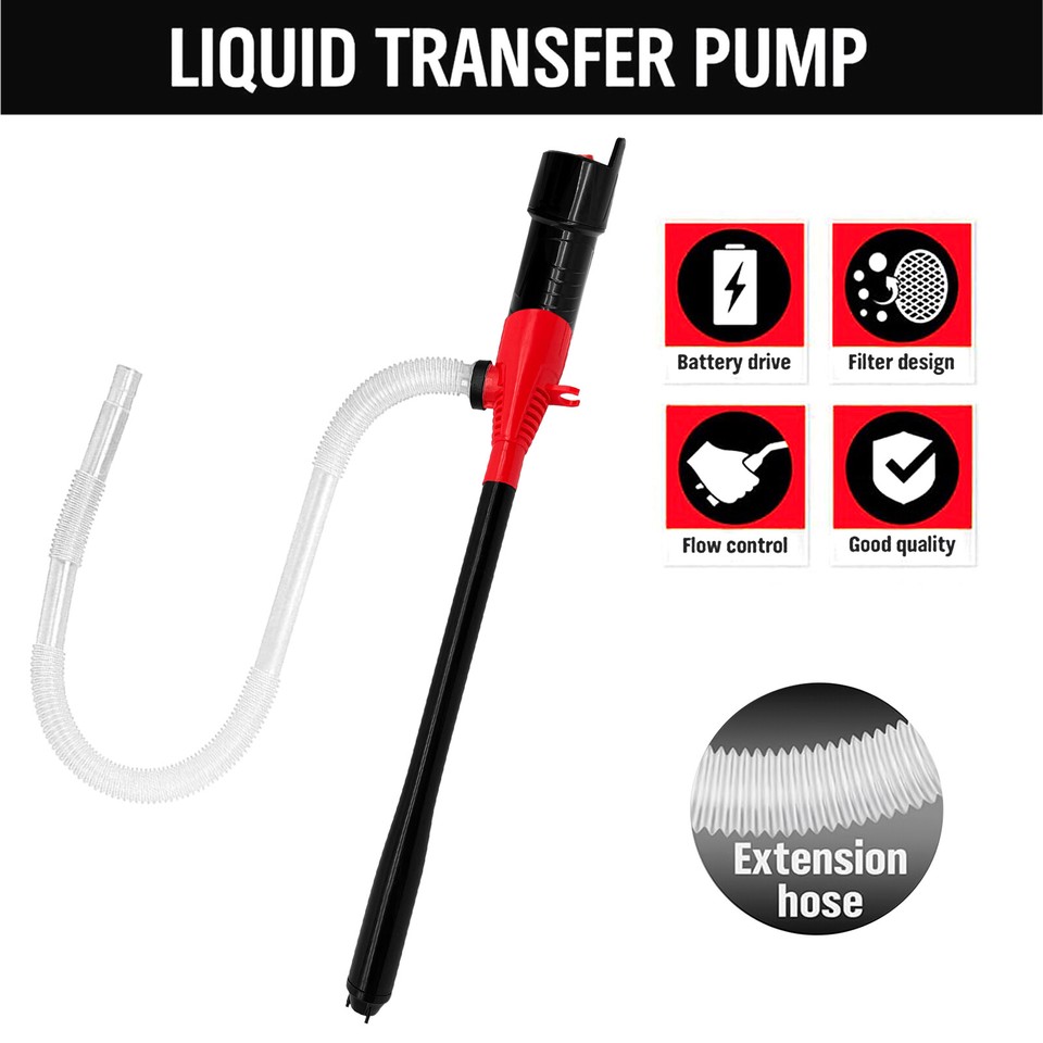 Portable Electric Syphon Pump Battery Operated Fuel Transfer Petrol Oil ...