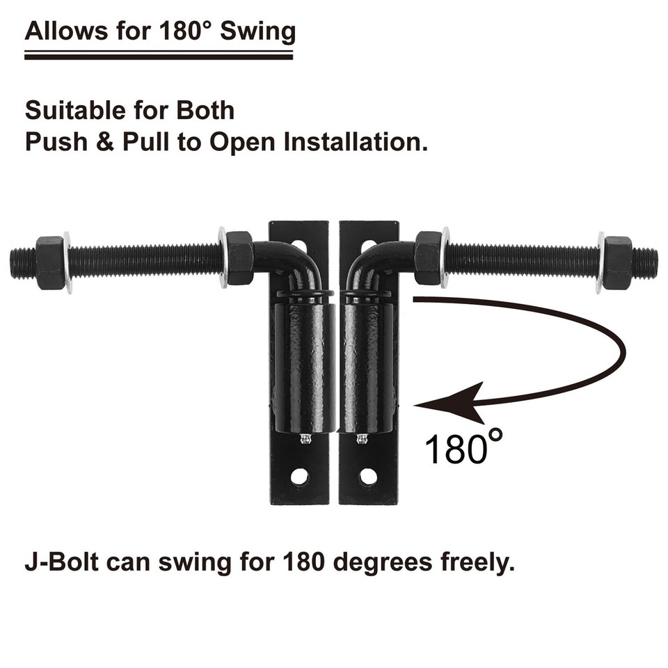 Industrial Heavy Duty Bolt on 3/4" J Bolt Gate Hinge for Large Heavy ...