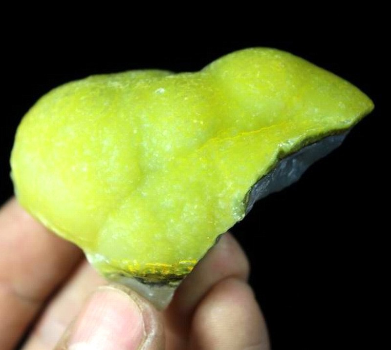 130g Botryoidal Greenish Yellow Smithsonite Fluorescent Gemstone China ...