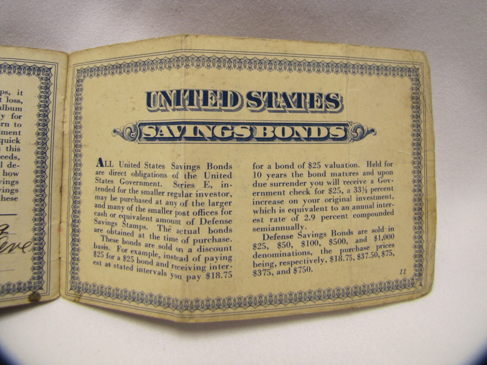 Savings Bond Book US Defense Stamp Album Postal Defense Savings Bond ...