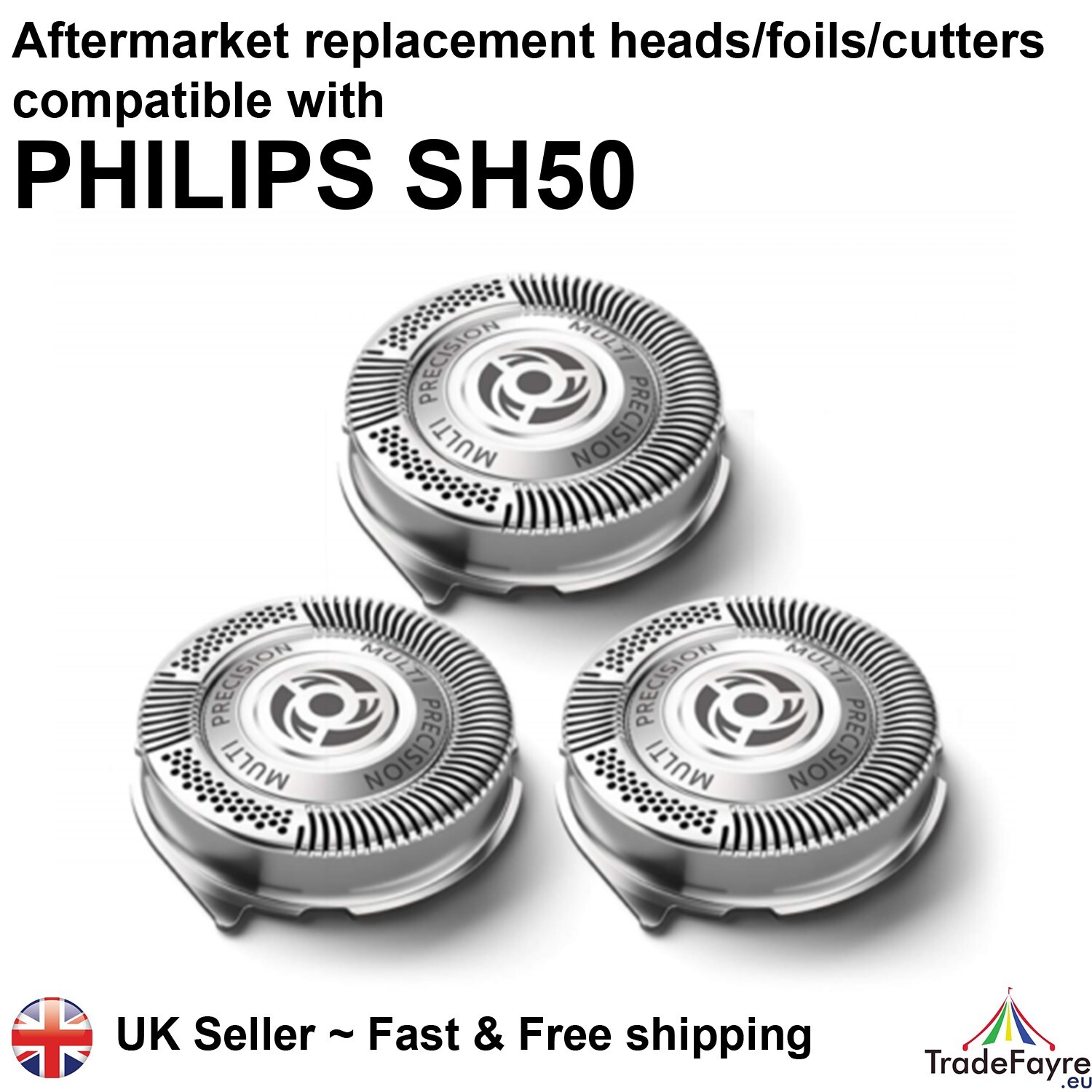 PHILIPS SH50 AFTERMARKET SHAVER HEADS COMPATIBLE WITH PHILIPS SH50 ...