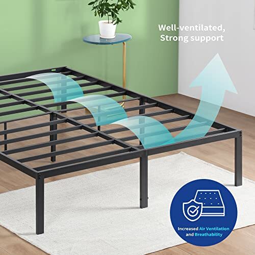 Olee Sleep 14 Inch Dura Metal Steel Slate Bed Frame - T2000 Twin XL ...