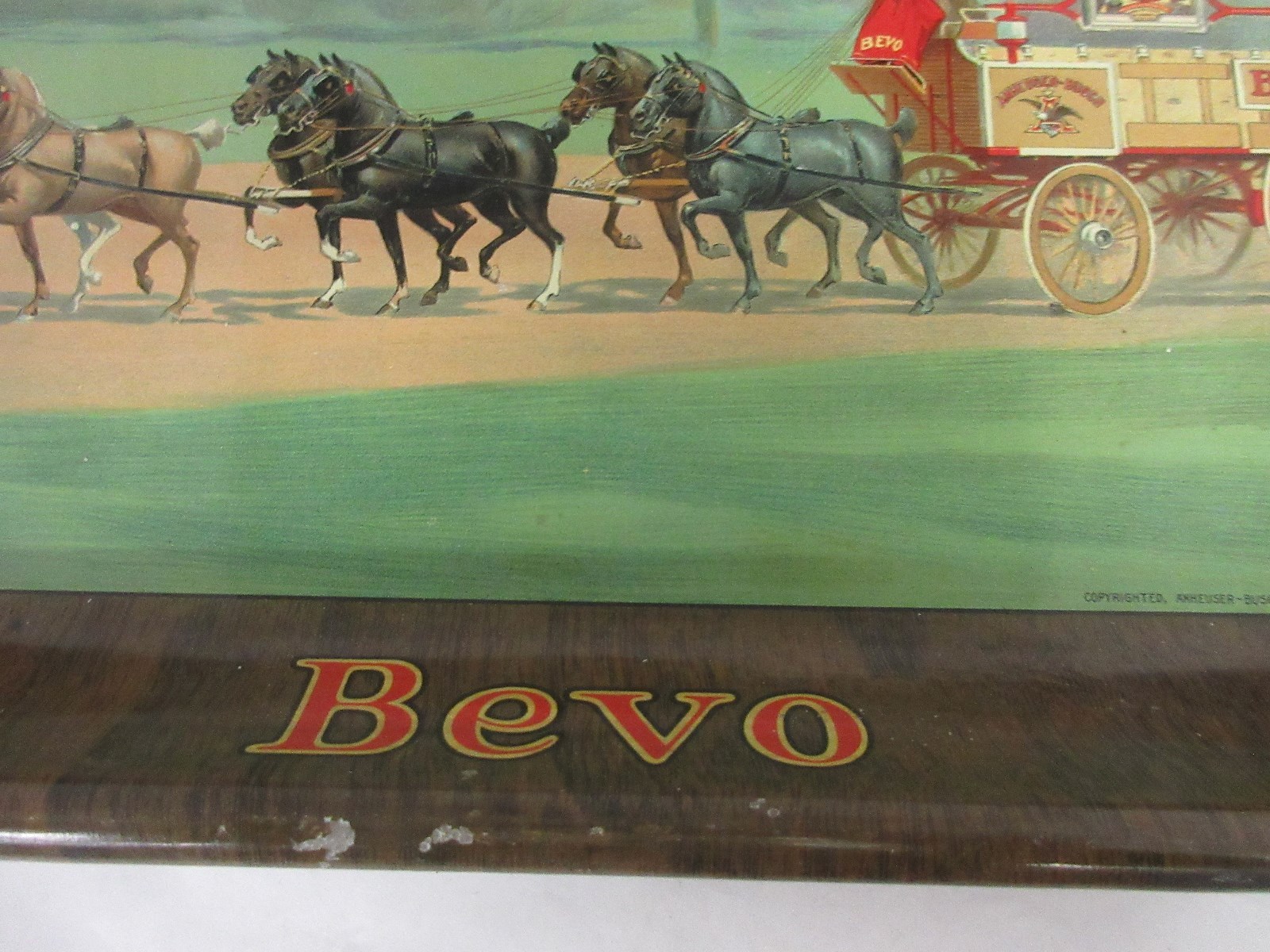 VINTAGE BEVO ANHEUSER-BUSCH ALE BEER TAVERN ADVERTISING SERVING TRAY ...