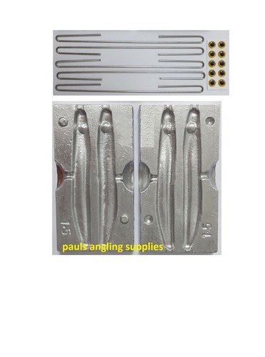 Sand eel Lead weight Jig mould Mould With Eyes and wires Sandeel Pirk ...