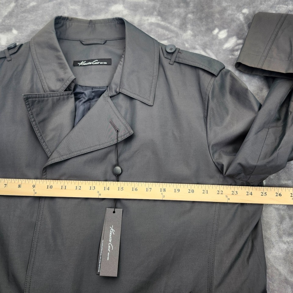 NWT Men's Kenneth Cole Rain Jacket Trench Coat Grey size 46 Regular | eBay