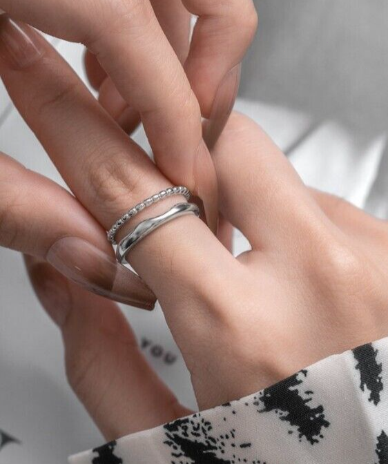 925 Sterling Silver Open Double Line Ring Thumb finger Knuckle women girl gift | eBay UK
