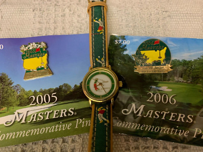 2005/2006 Augusta National Masters Commemorative Pins & a Golf Watch | eBay