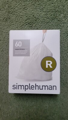 simplehuman Code R Custom Fit Liners, Trash Bags, 10 Liter / 2.6 Gallon,60 Count | eBay