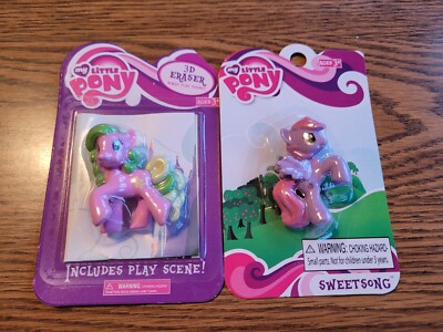 2 My Little Pony mini figure 3D erasers friendship is magic sweet song ...