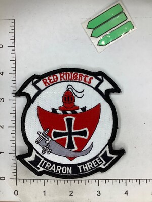 VINTAGE US NAVY TRARON THREE RED KNIGHTS SQUADRON JACKET PATCH | eBay