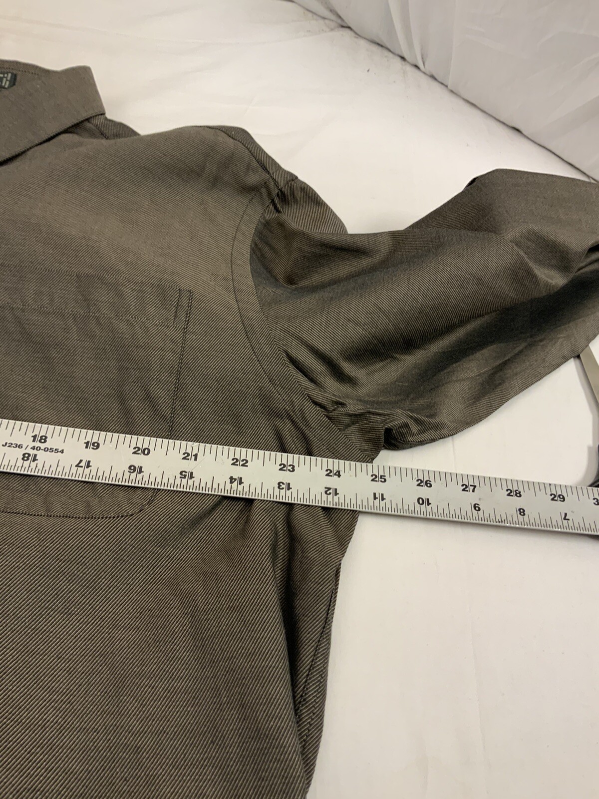 Mark Shale Dress Shirt 17 35 Gold Stripe 100% Cotton Hong Kong NWT $90 ...