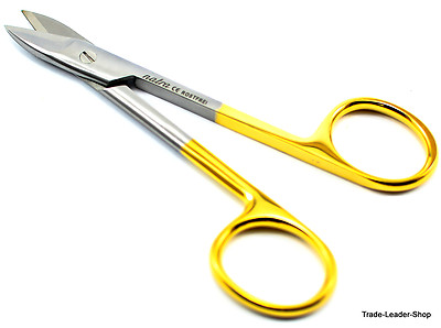 Crown Scissors TC straight 10,5 cm surgical shears gold teeth dental ...