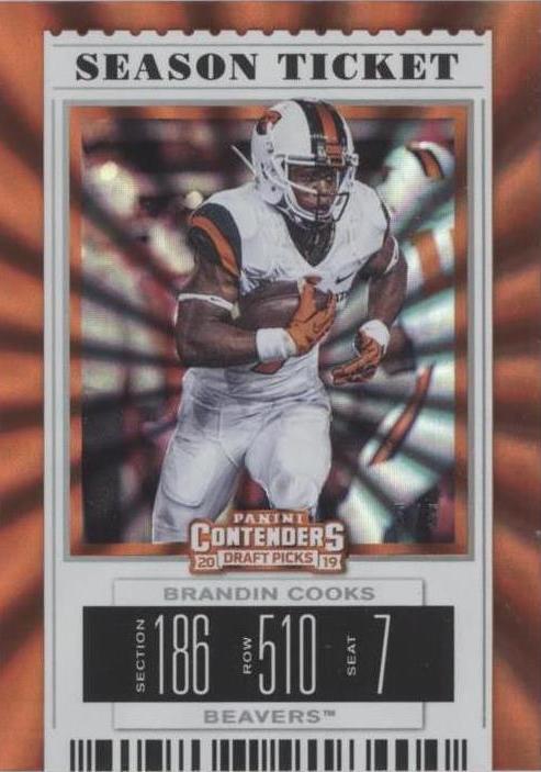 2019 Panini Contenders Draft Picks - Season Ticket Brandin Cooks #17 ...