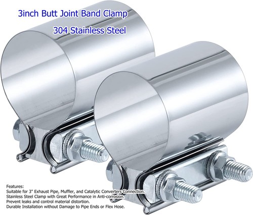 3'' Butt Joint Band Clamp Exhaust Muffler Clamp 3in Exhaust Pipe Clamps ...
