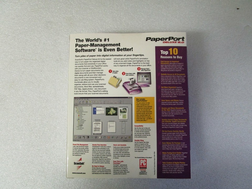 ScanSoft Paperport Deluxe 8 New In Sealed Retail Box! | eBay