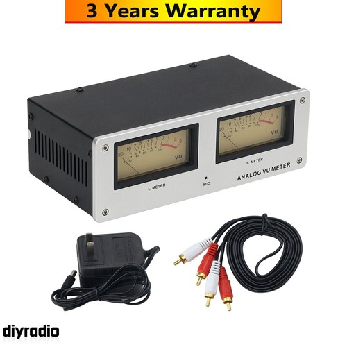 Silvery MIC-73 Voice Control Square Analog VU Meter Wire-free LED Warm ...