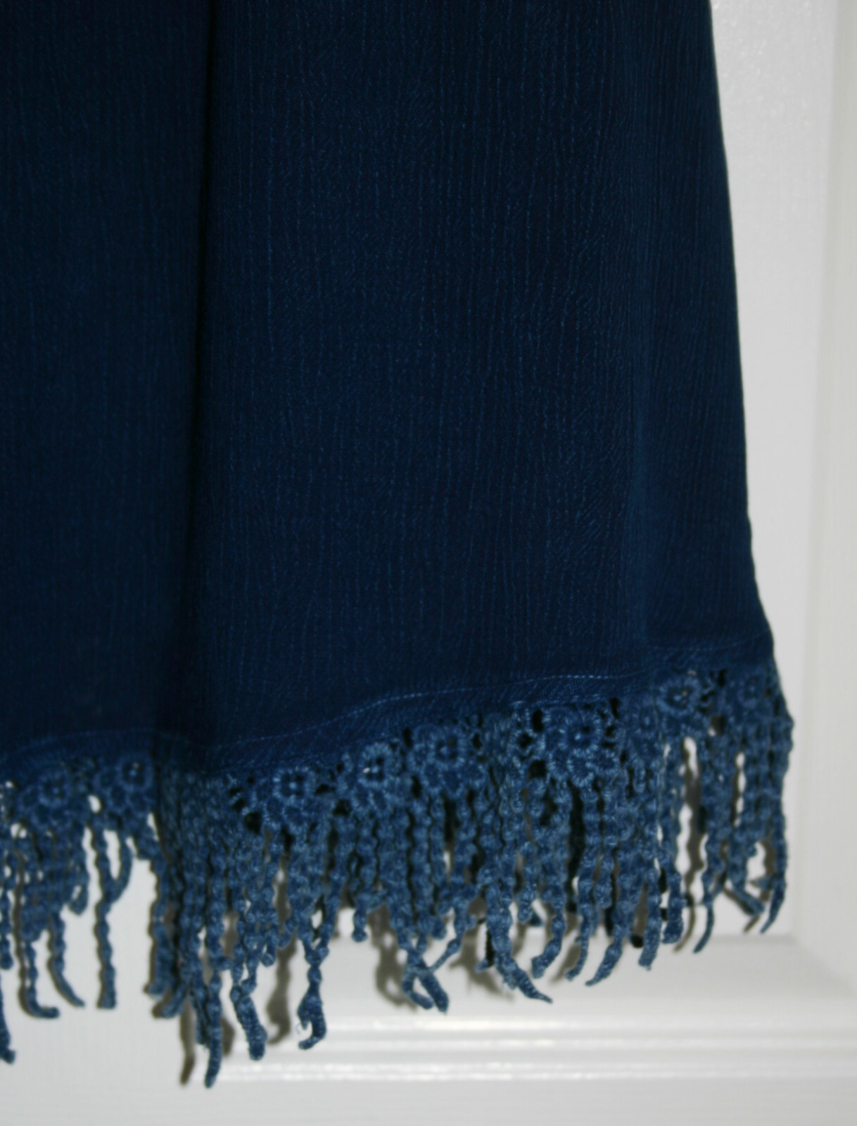 Indigo Thread 1X Plus Blue Fringed Crinkle Sleeveless Tunic Blouse Top ...