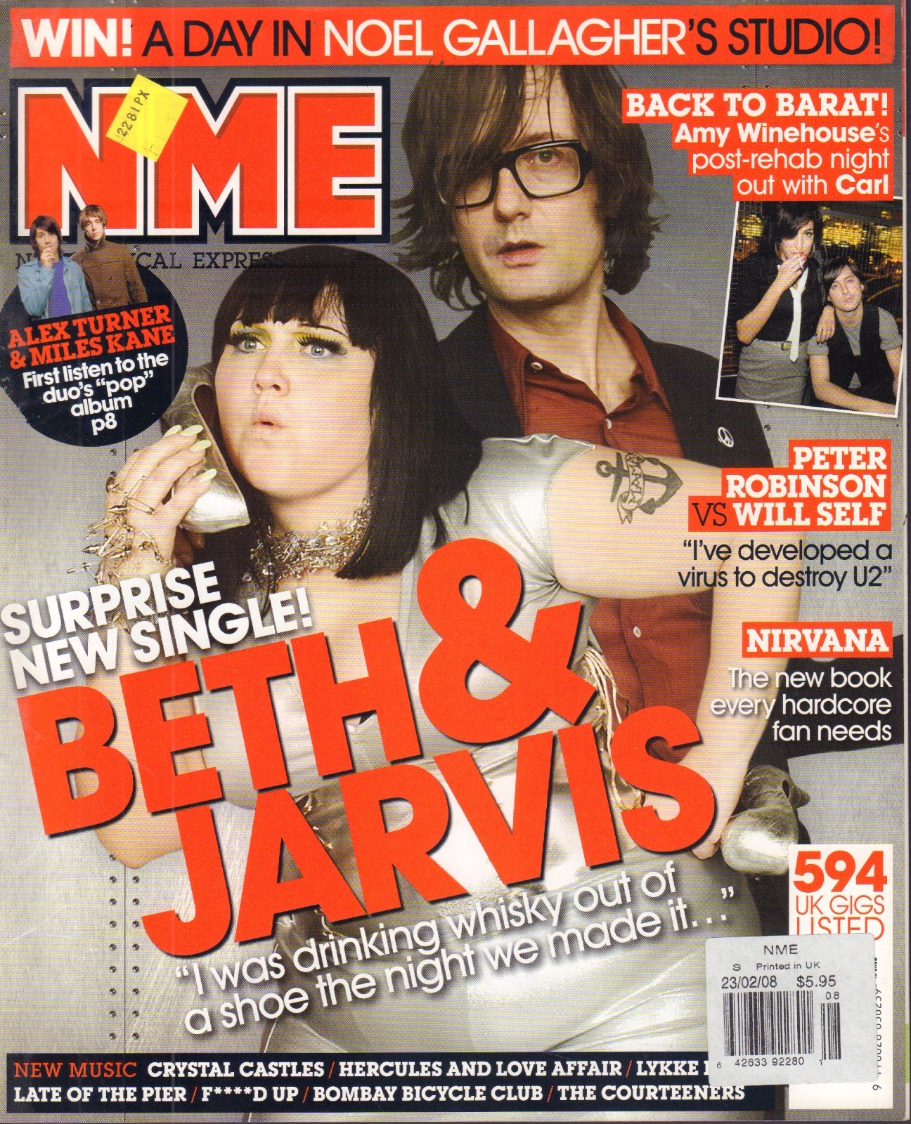 NME UK February 2008 Beth & Jarvis, Nirvana, Amy Winehouse 062717nonDBE ...