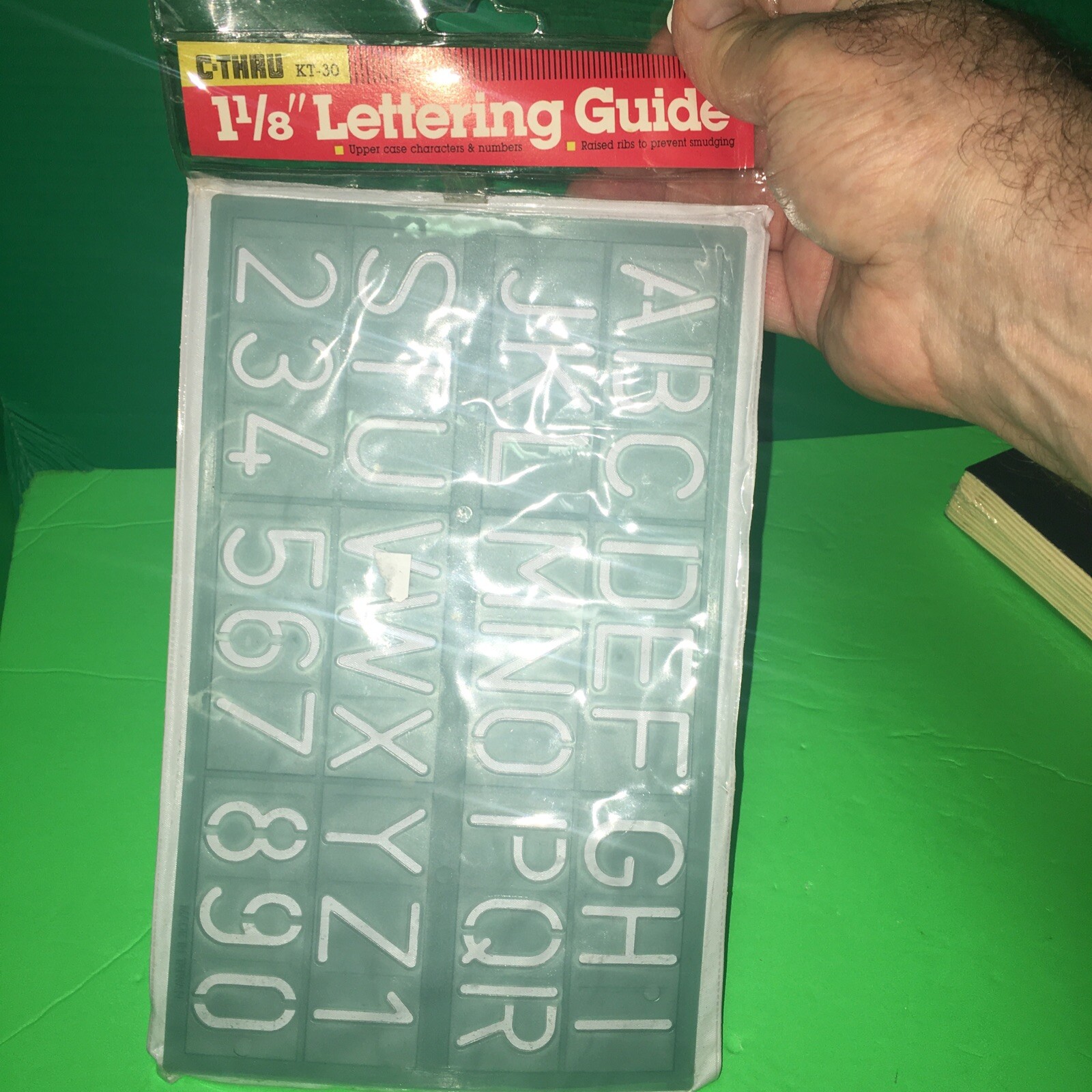 C-Thru Lettering Guide KT-30 1 1/8" Uppercase Letters Alphabet Stencil ...