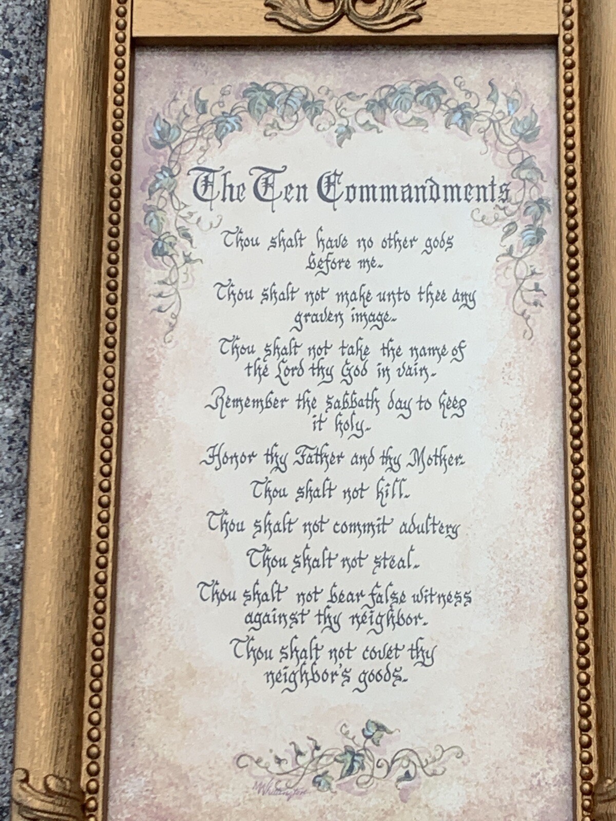 HOME INTERIORS Framed Art THE TEN COMMANDMENTS Bible Moses God UNIQUE ...