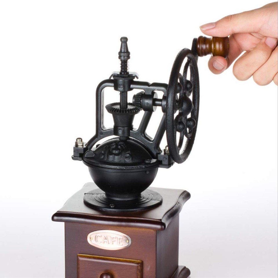 Manual Coffee Grinder Antique Cast Iron Hand Crank Coffee Mill With ...
