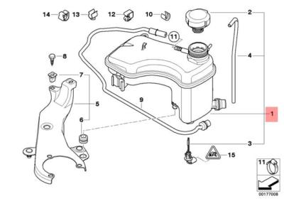 Genuine BMW E46 Coolant Reservoir Overflow Expansion Tank OEM ...