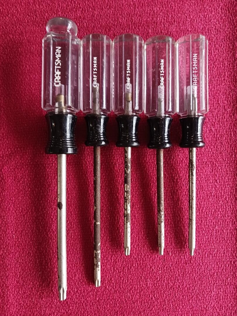 CRAFTSMAN 5 PIECE TORX SCREWDRIVER SET T10 T15 T20 T25 T30 US MADE FREE ...