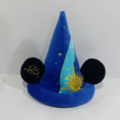 New Disney Mickey Costume Cosplay Party Plush Wizard Fantasia Hat Cap ...