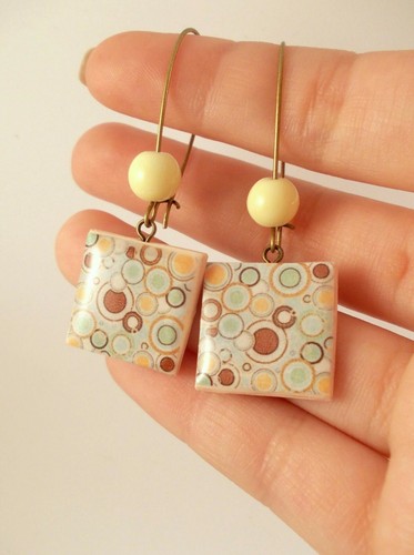 Dangle Polymer Clay Earrings - Clear Resin Jewelry - Bubble Earrings | eBay