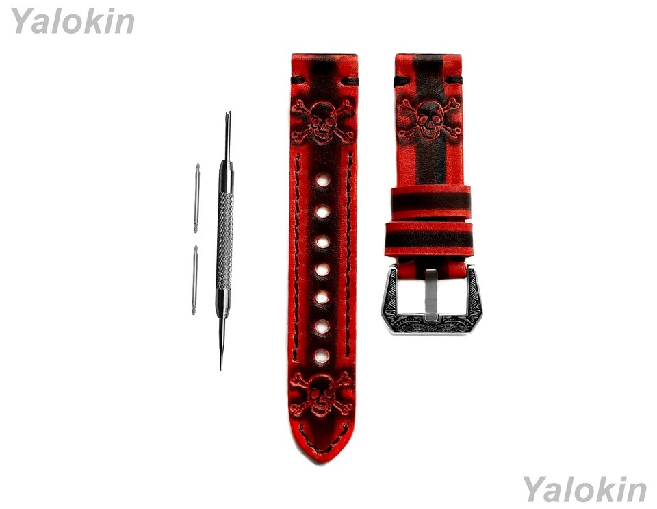 Red Black Skull Crossbones Band for Garmin Forerunner 570 47mm ...