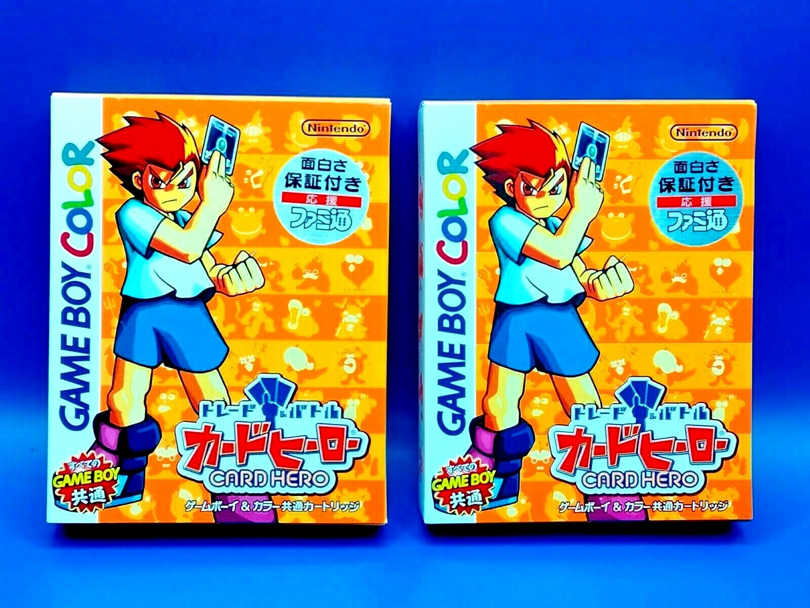 Lot 2 game boy Color trade battle card hero boxed Japan GBC game 2set ...