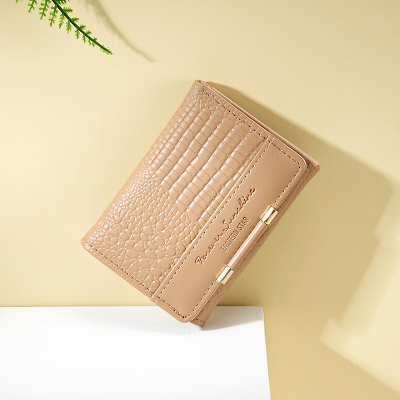 Simple And Stylish Short Women's Wallet With Lo Bule Cross-border Pu ...