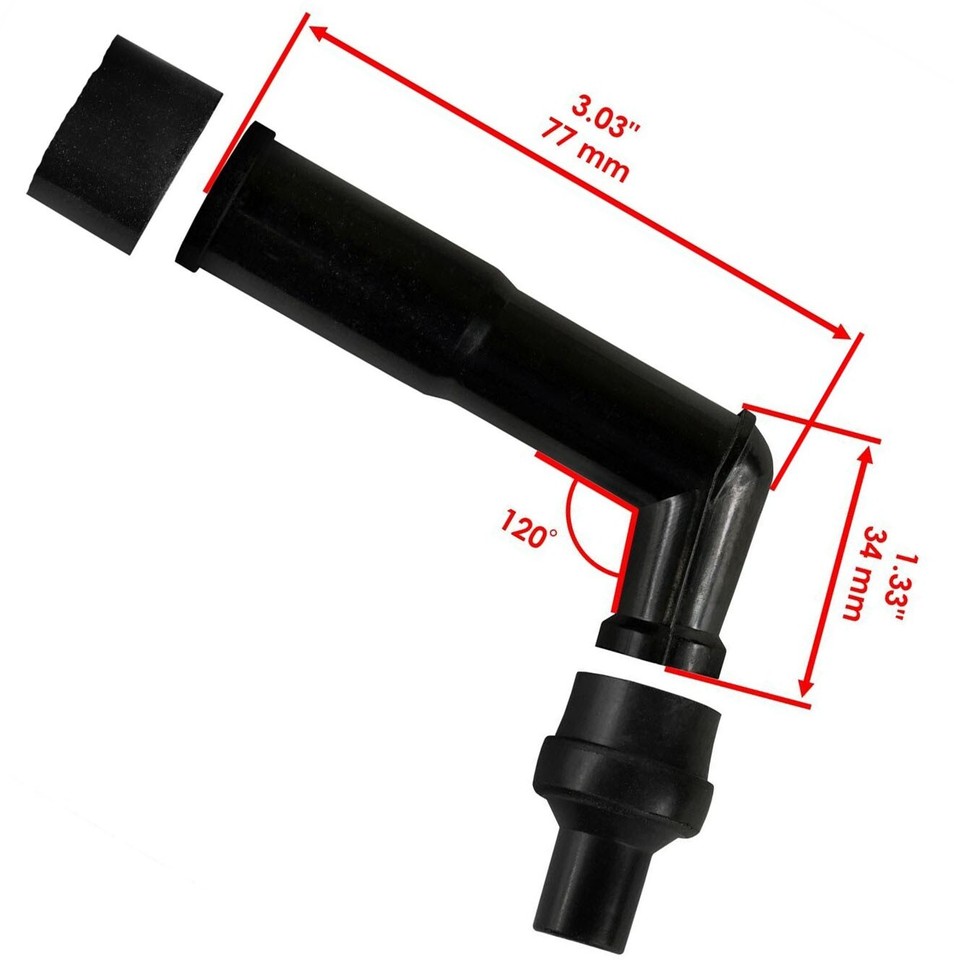 4x Spark Plug Boot Cap 120 Degrees for Kawasaki Vulcan 1600 Nomad 2005 ...