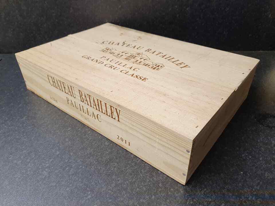 WINE BOX WITH LID - FLAT HALF SIZE GENUINE FRENCH WOODEN WINE CRATE ...