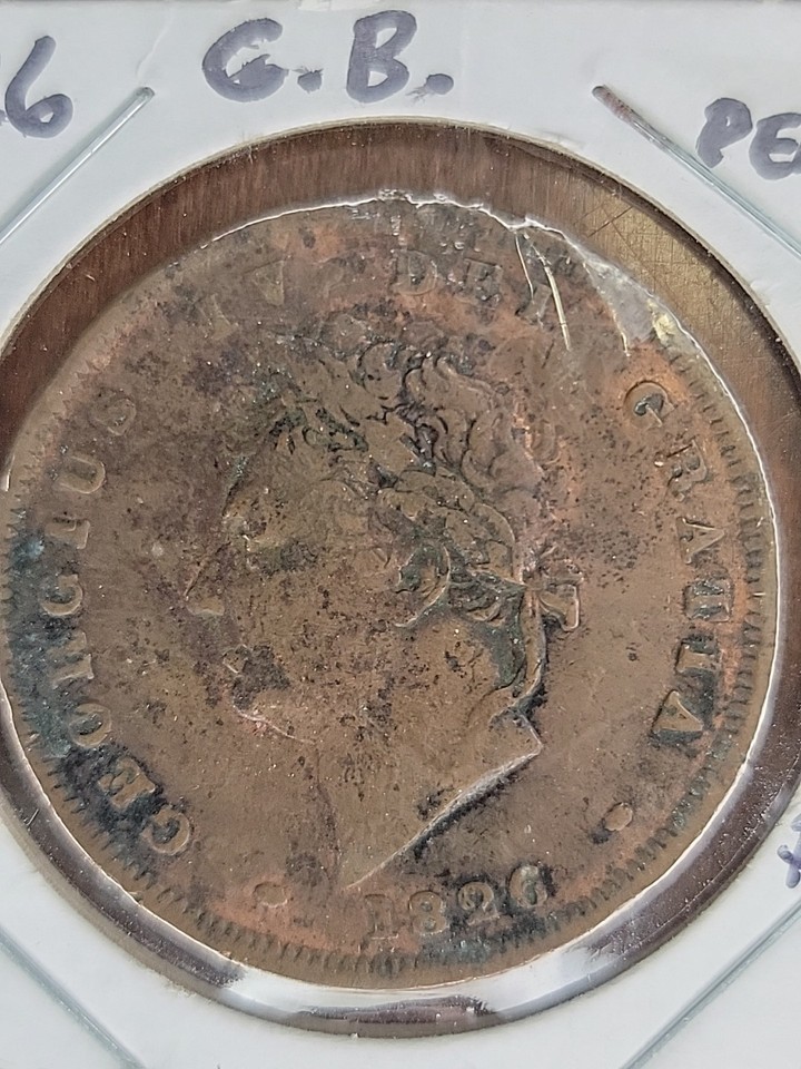 1826 Penny Great Britain UK King George IV Good G Coin. (B39) | eBay