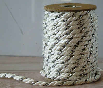 53 ft Rope CORD TRIM Crafts VINTAGE Home PILLOWS Costumes SEWING Wht ...