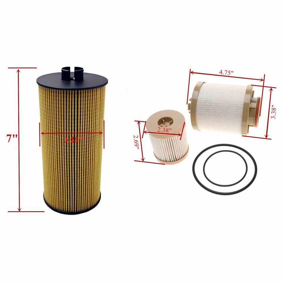 3 Packs For 03-07 Ford 6.0L Powerstroke Diesel Oil Fuel Filter Kit ...