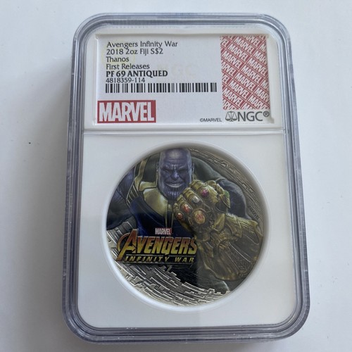 2018 MARVEL AVENGERS: INFINITY WAR - THANOS 2 OZ. SILVER COIN NGC PF69 ...